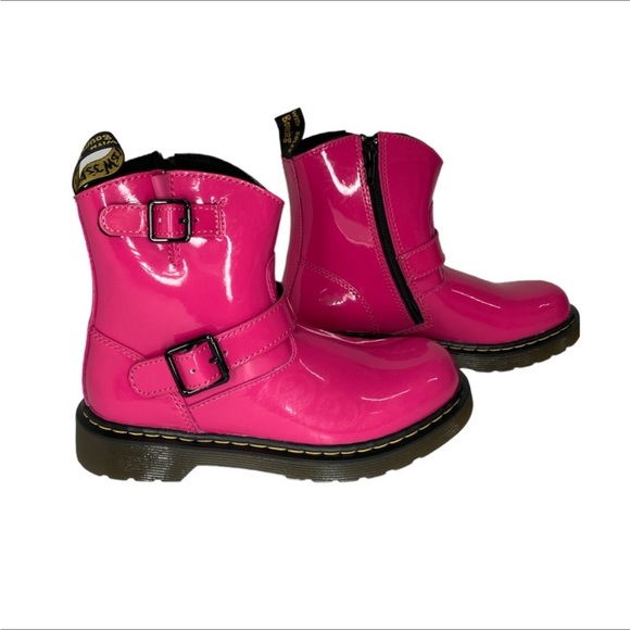 Dr. Martens | Shoes | Dr Martens Airwair Blip Hot Pink Patent Leather Toddler Combat Ntw | Poshmark